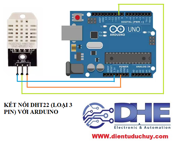 DHT22 CẢM BIẾN ĐO NHIỆT ĐỘ & ĐỘ ẨM, ĐỘ CHÍNH XÁC CAO (kèm dây kết nối ...