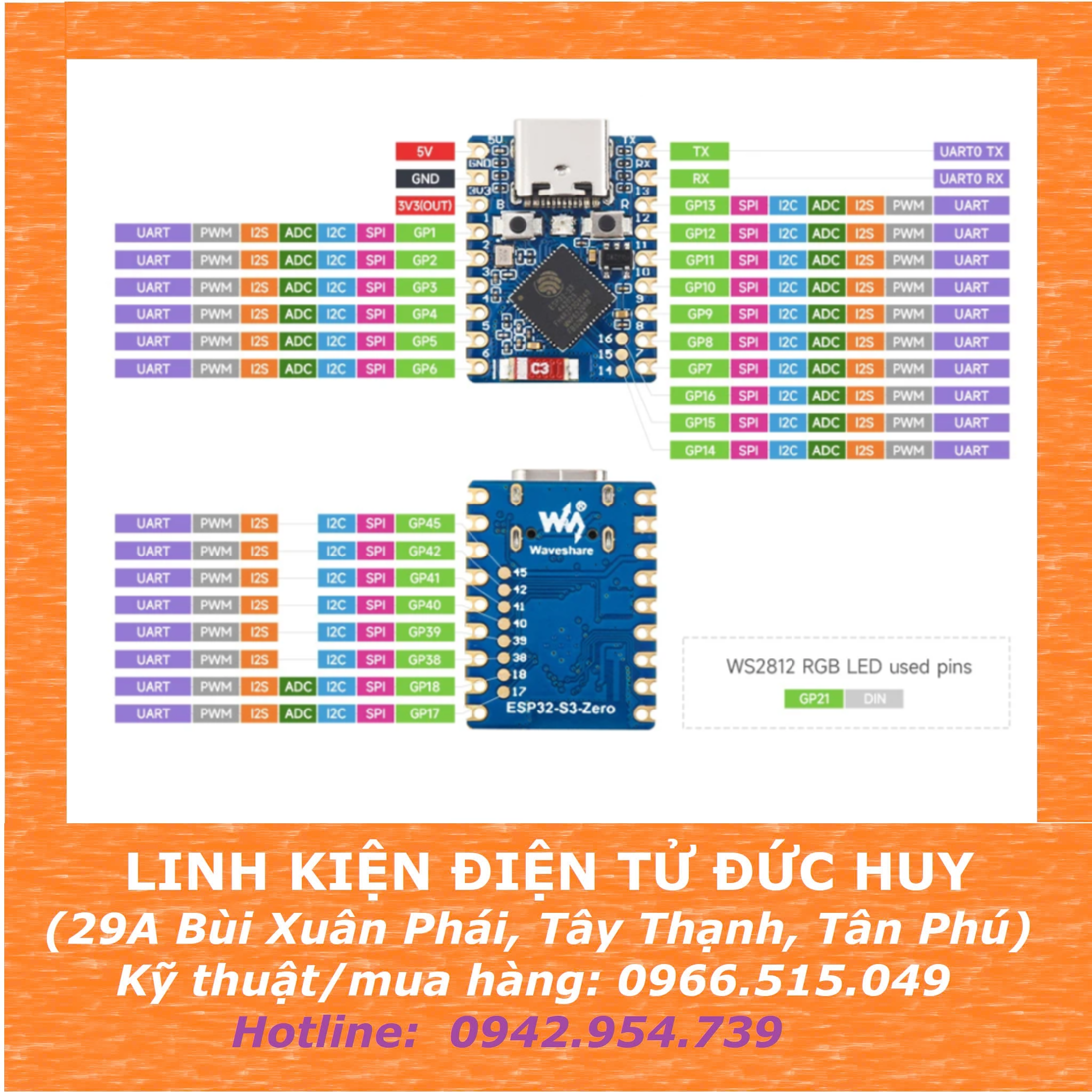 ESP32 S3 ZERO MINI WIFI BLUETOOTH 5.0 BLE – LINH KIỆN ĐIỆN TỬ ĐỨC HUY ...