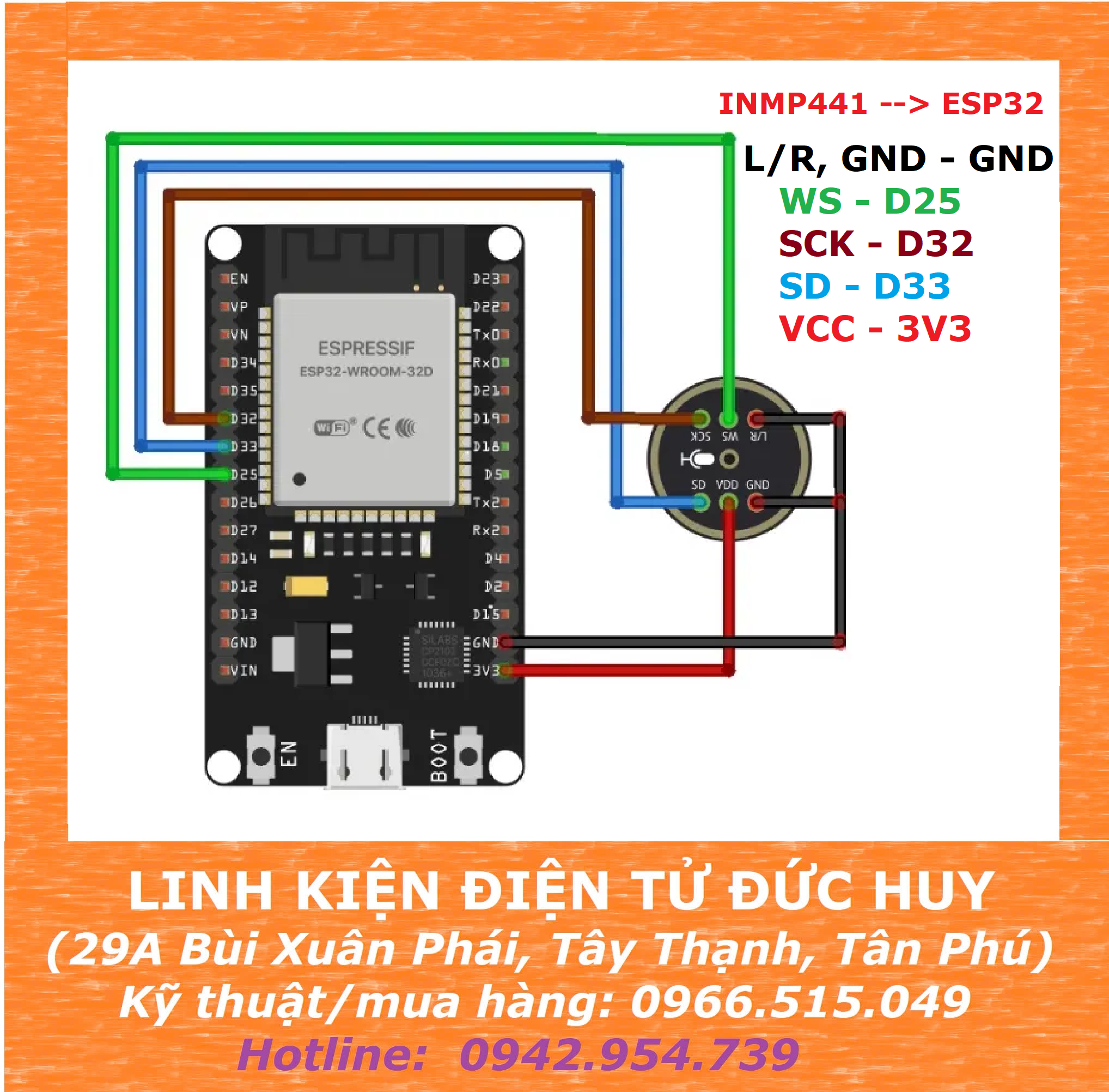 INMP441 MẠCH CẢM BIẾN ÂM THANH MICRO I2S (chip thường chưa hàn chân) – LINH KIỆN ĐIỆN TỬ ĐỨC HUY ...