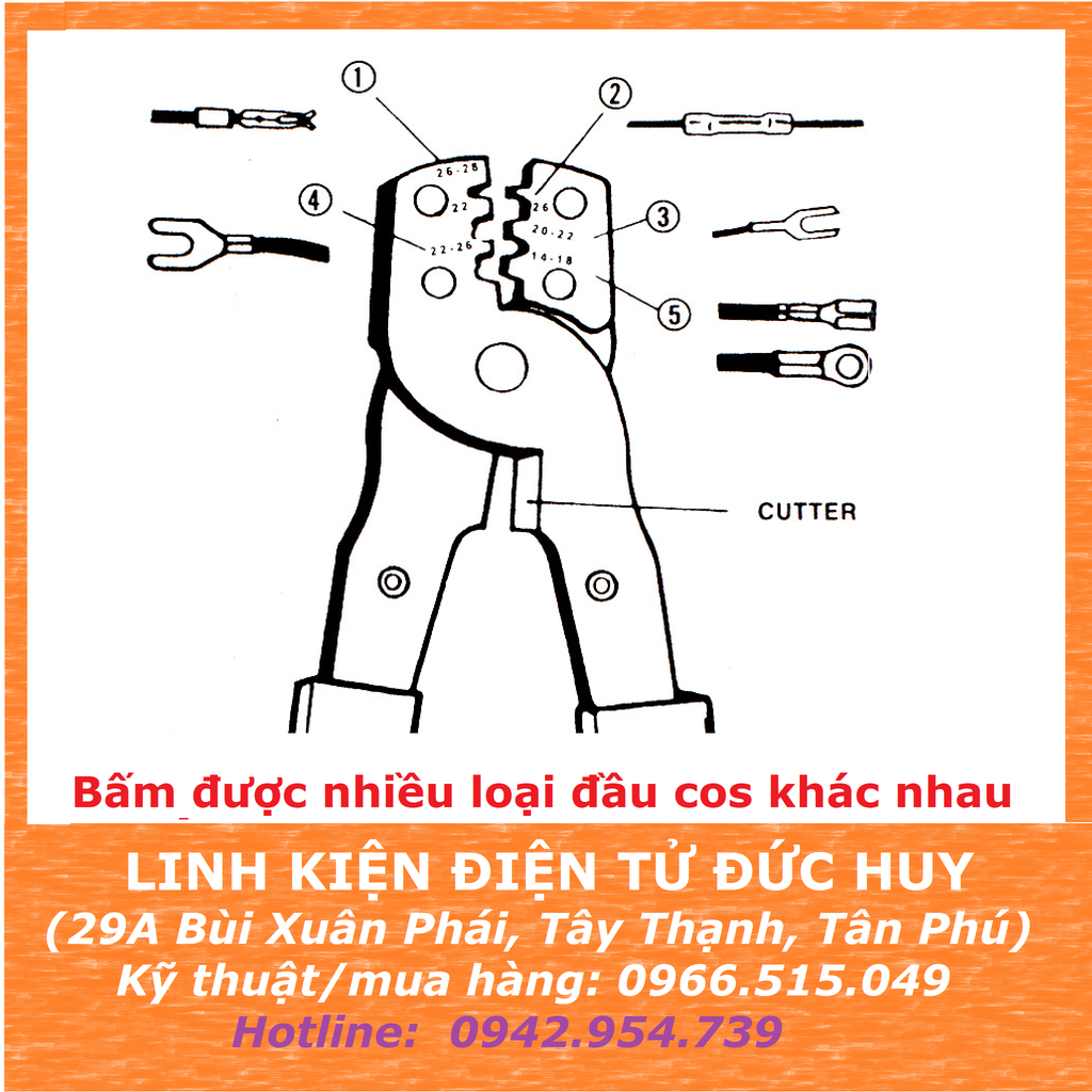 KỀM BẤM, KÌM BẤM ĐẦU COS YTH 202B – LINH KIỆN ĐIỆN TỬ ĐỨC HUY (29A BÙI XUÂN PHÁI)
