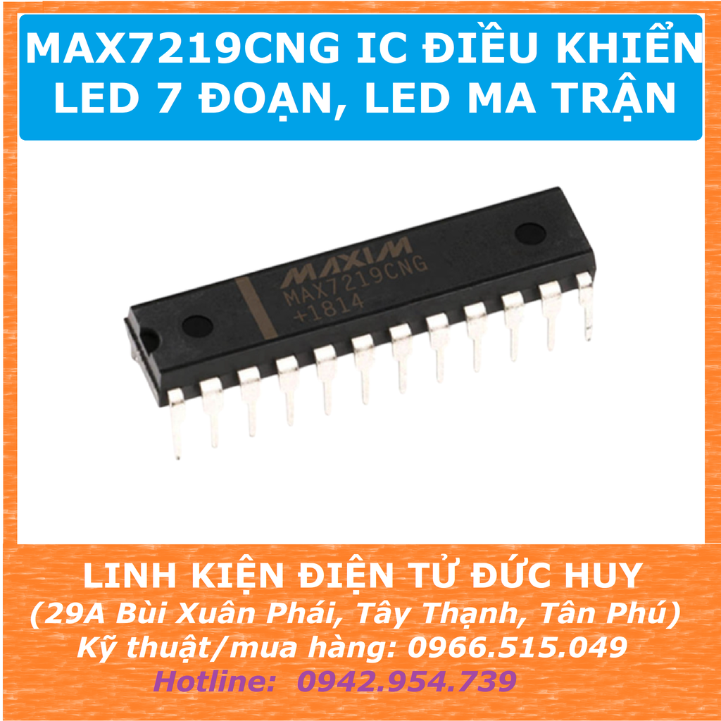 MAX7219CNG DIP24 IC điều khiển led ma trận, led 7 đoạn – LINH KIỆN ĐIỆN ...