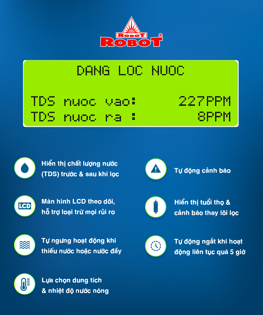 Máy lọc nước R.O Hydrogen Kiềm ROBOT RBs-9HA – Robot