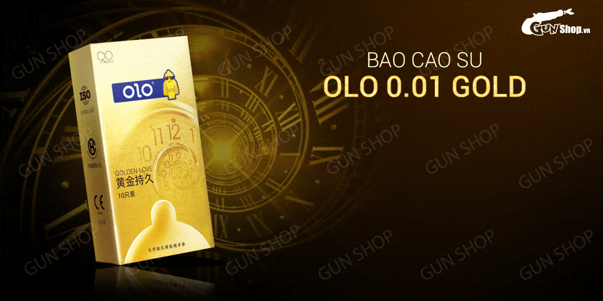 Bao Cao Su Olo 0.01 Gold - Siêu Mỏng, Kéo Dài Thời Gian Độc Đáo