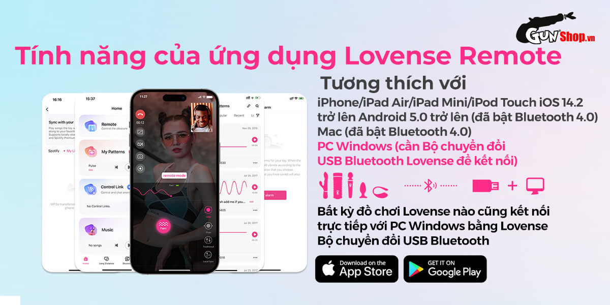 Trứng rung điều khiển bằng ứng dụng Lovense Lush 1