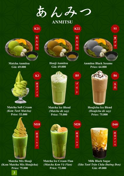 Ảnh thực đơn – Japanit Matcha & Coffee House