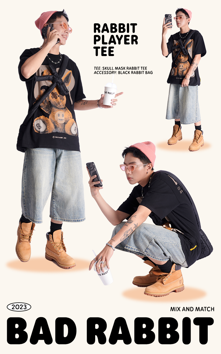 OUTFIT 9 RABBIT PLAYER TEE– Bad Habits Official Store