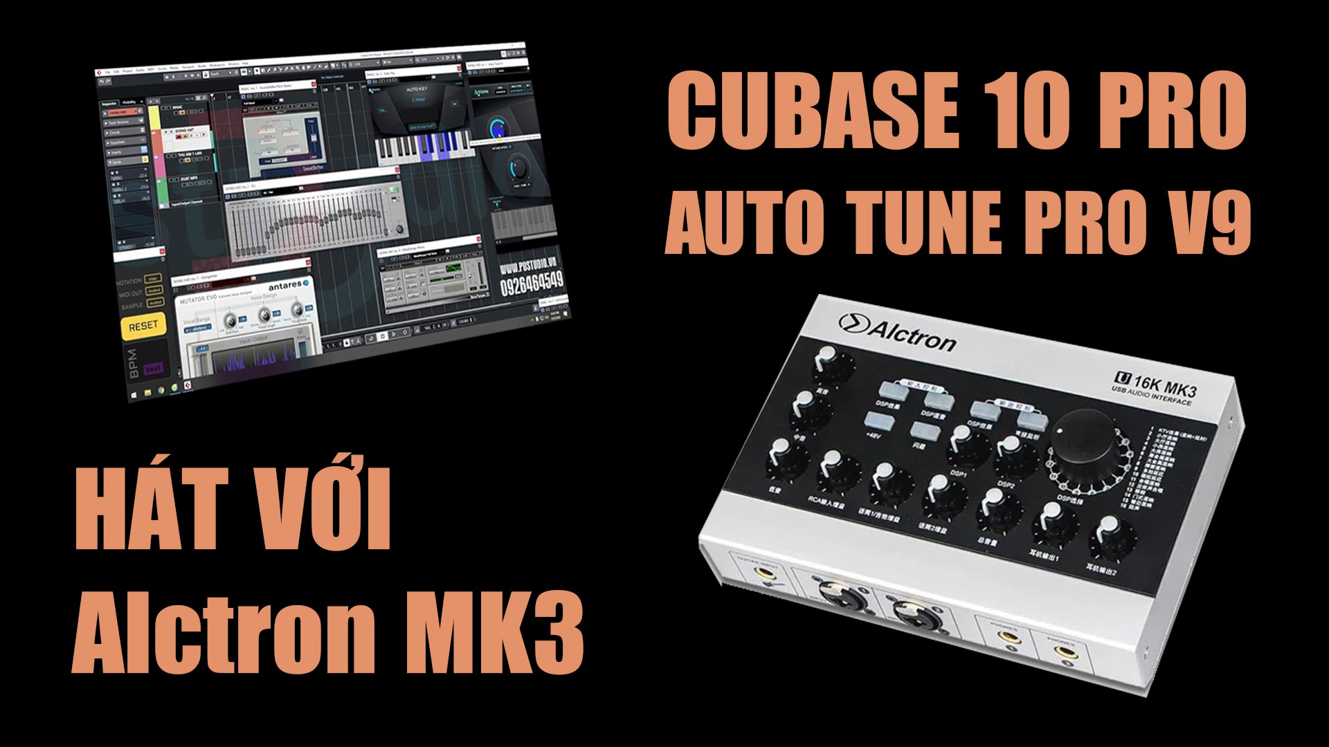 Project Cubase 10 Auto Tune Pro hát với Sound Card U16K MK3 - Pustudio.vn