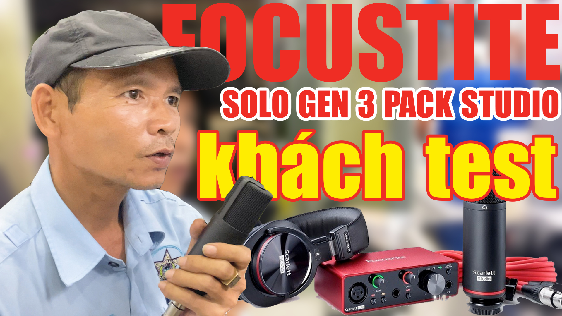 KHÁCH TEST BỘ THU ÂM focusrite scarlett solo gen 3 STUDIO PACK với phầ ...