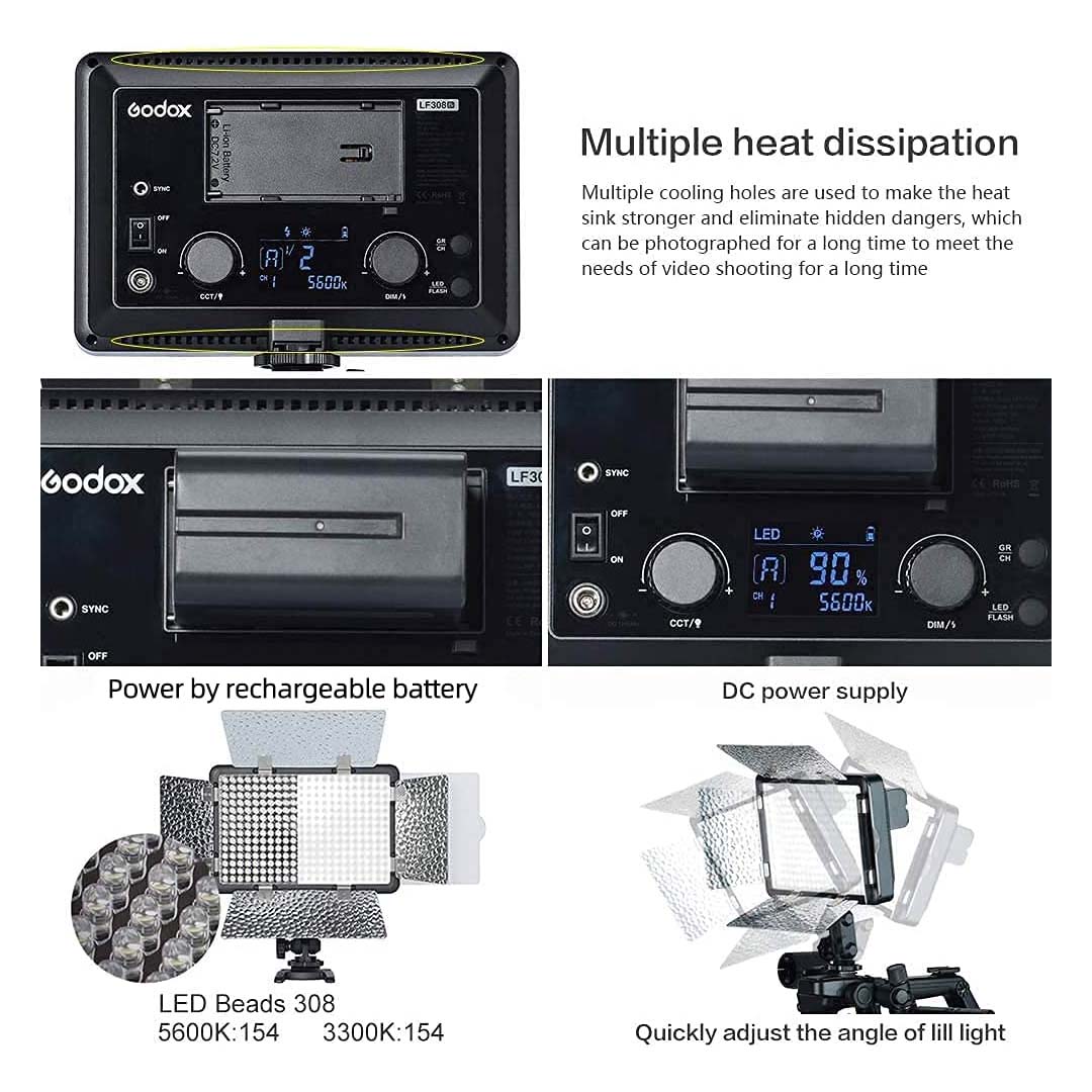 Đèn Godox Led Flash LF308 Bi Chính Hãng - Pustudio.vn