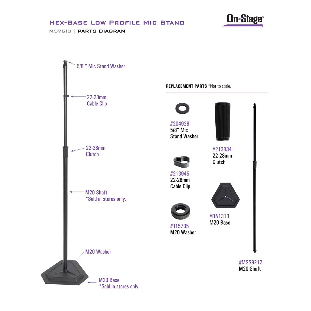 Chân Microphone ON-STAGE MS7613 HEX-BASE MIC STAND - Pustudio.vn
