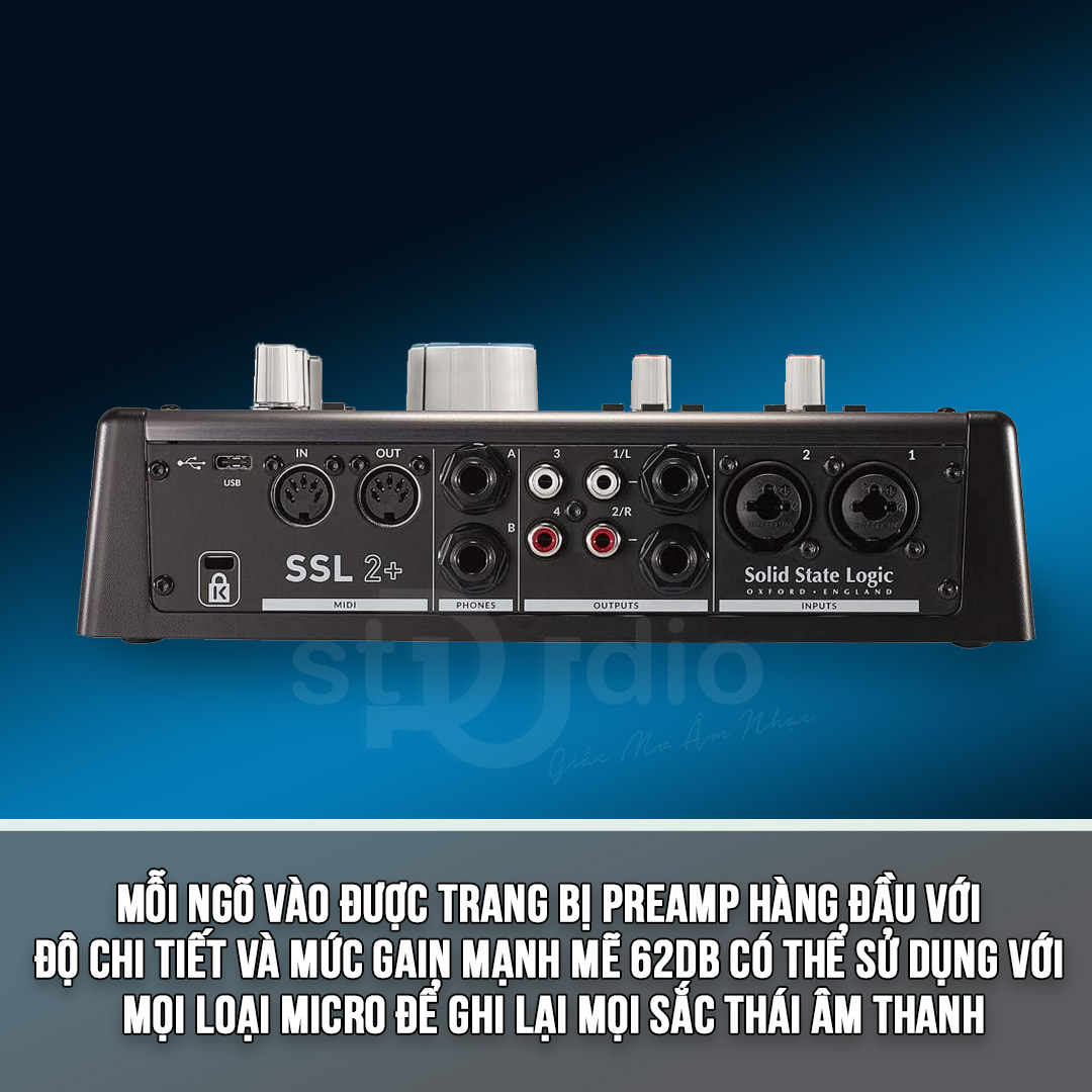 Sound card SSL2+ - Sound card thu âm Solid State Logic - Pustudio.vn