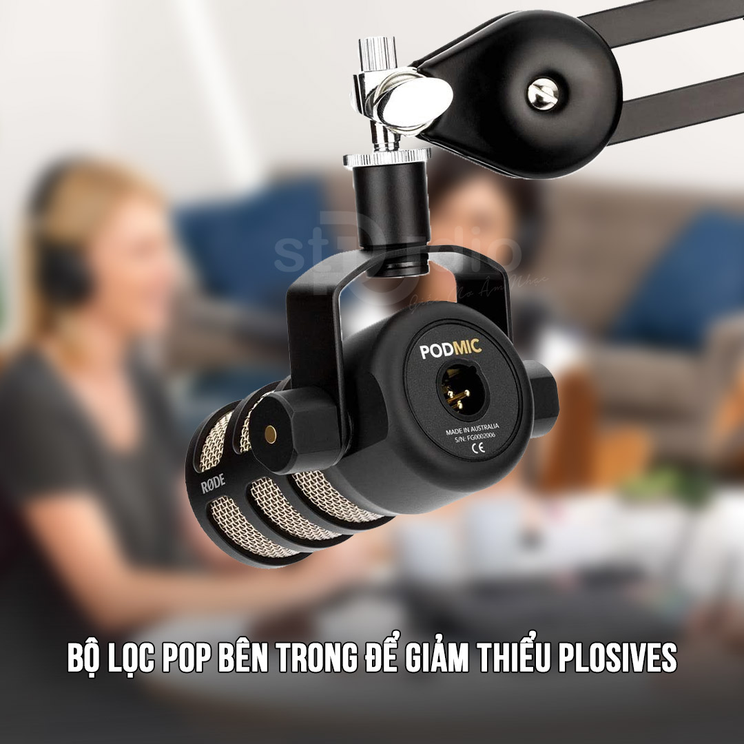 Micro thu âm Rode PodMic - Micro thu âm Dynamic Podcasting - Pustudio.vn