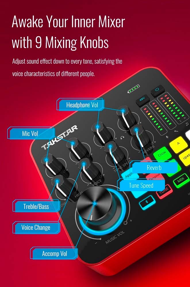 Soundcard Livestream Takstar MX1 Pro chính hãng - Pustudio.vn