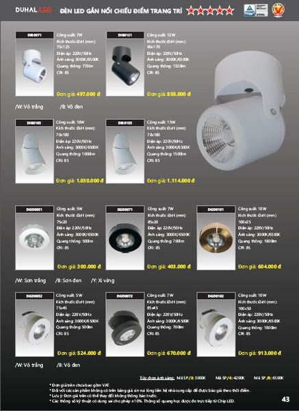 CATALOGUE ĐÈN DUHAL / BẢNG GIÁ ĐÈN DUHAL, ĐÈN LED DUHAL 2021 MỚI NHẤT ...