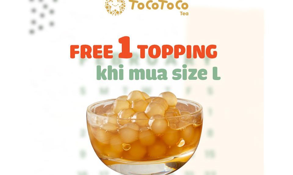 Quà tặng của ToCoToCo- Free 01 topping khi mua size L – ToCoToCo - Đậm ...