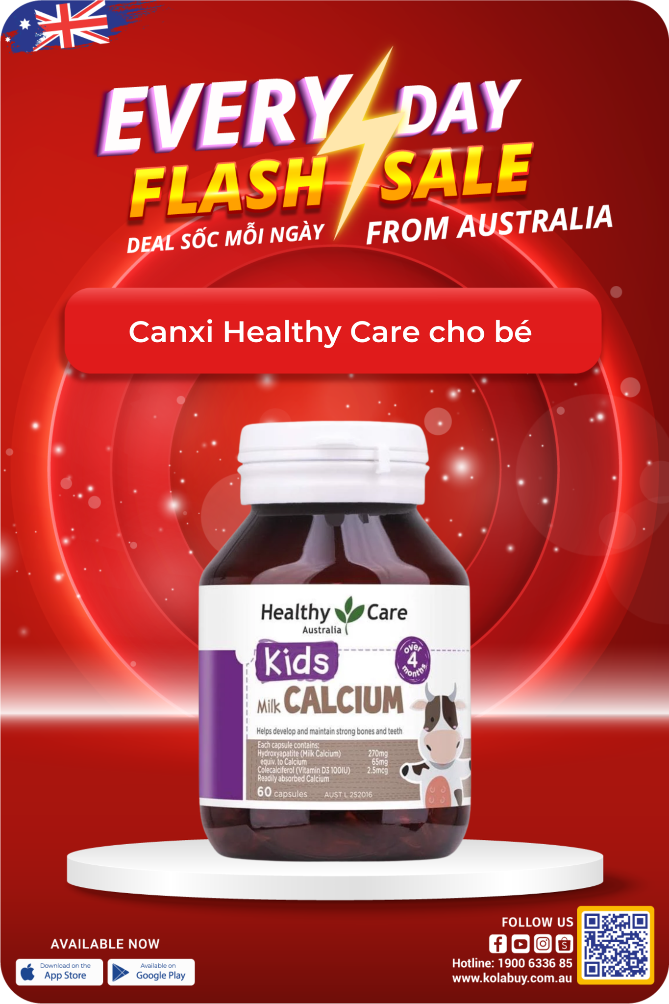 Viên uống Bổ sung Canxi Healthy Care Milk Calcium 60 viên – Kolabuy ...