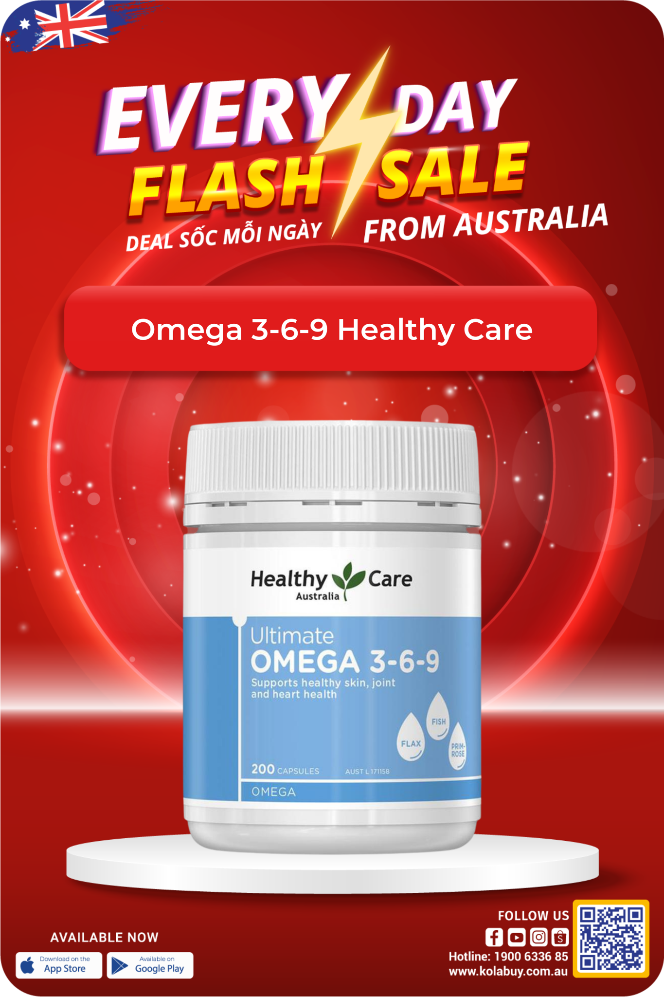 Viên uống bổ sung Omega Healthy Care Ultimate Omega 3-6-9 200 viên ...