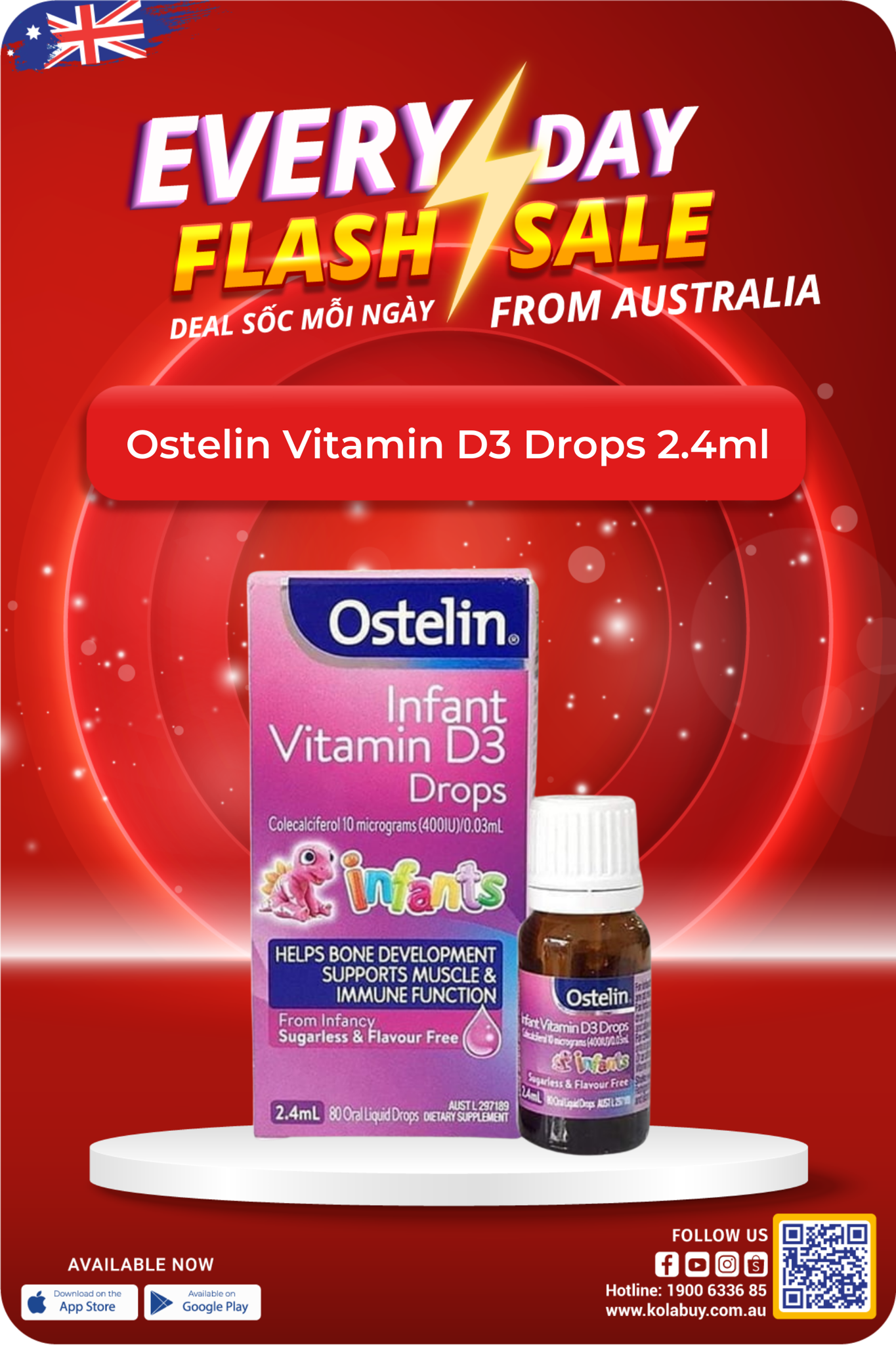 Vitamin D3 dạng giọt cho bé Ostelin Infant Vitamin D3 Drops 2.4 ml ...