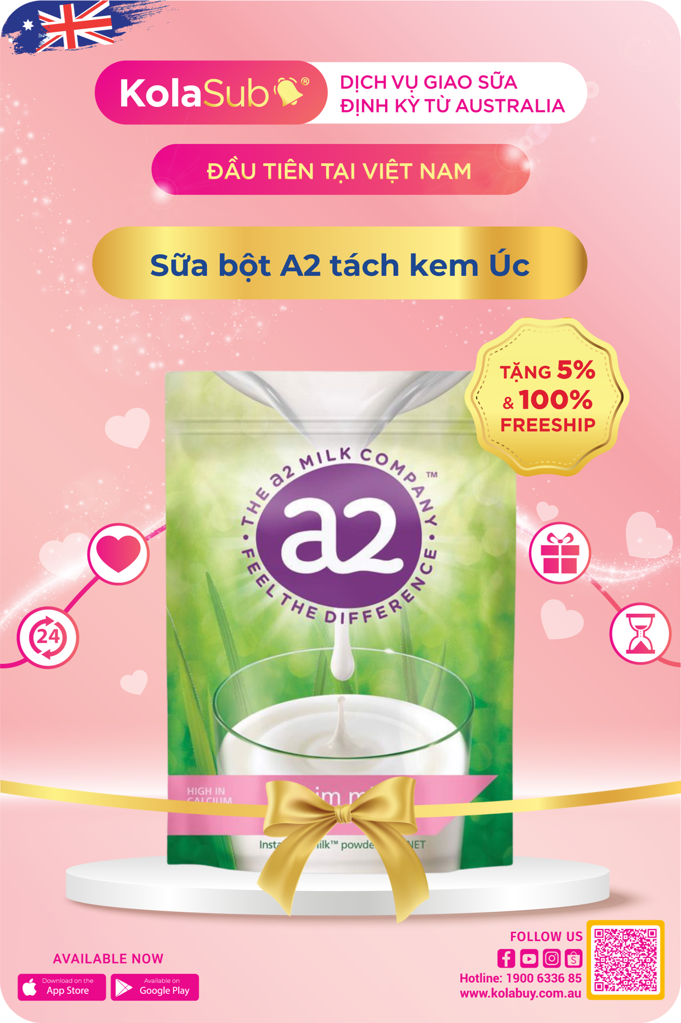Sữa bột A2 tách kem Úc Milk Powder Skim 1kg – Kolabuy Australia ...