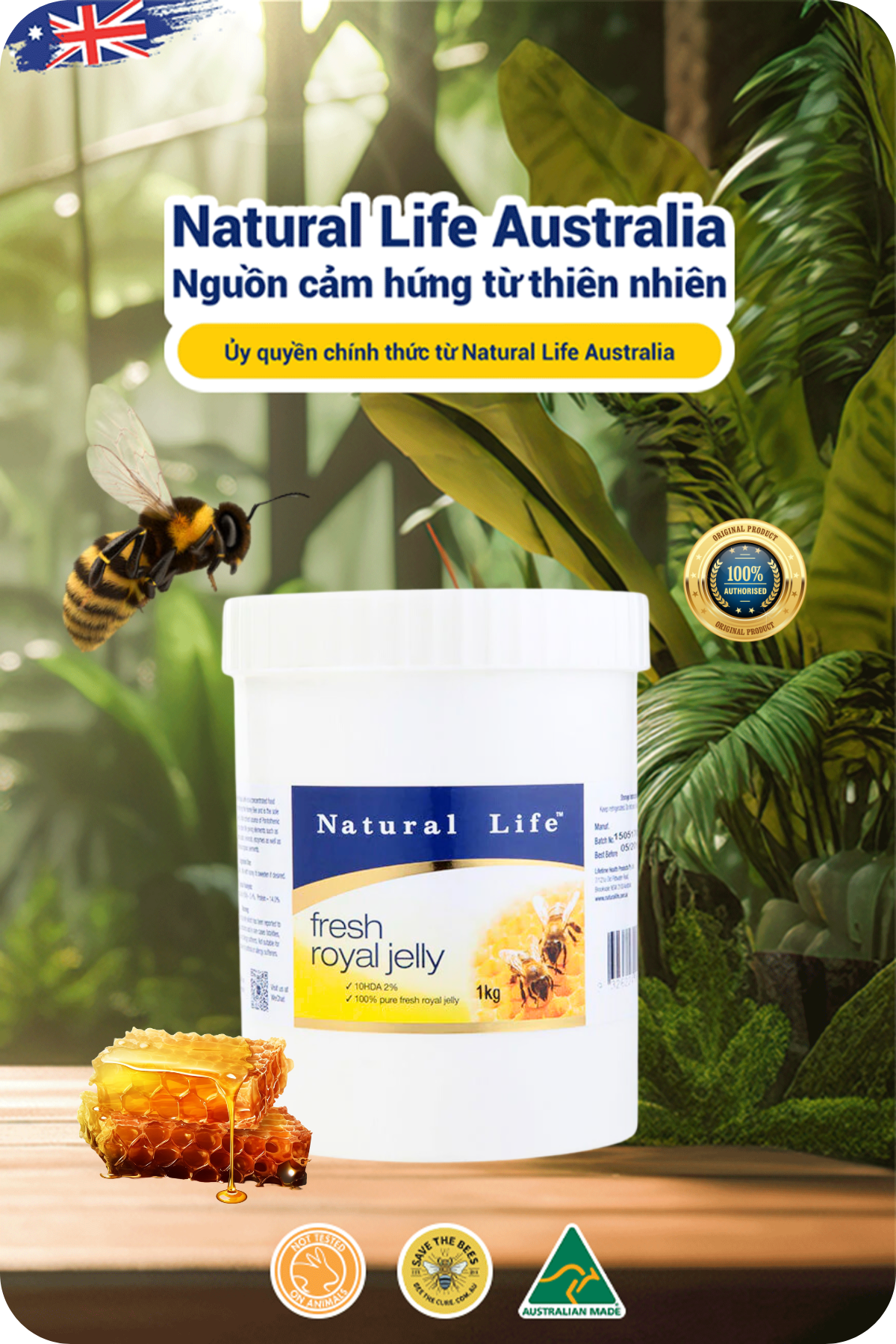 Sữa ong chúa tươi tự nhiên Natural Life Úc Fresh Royal Jelly 1 kg – Kolabuy Australia ...
