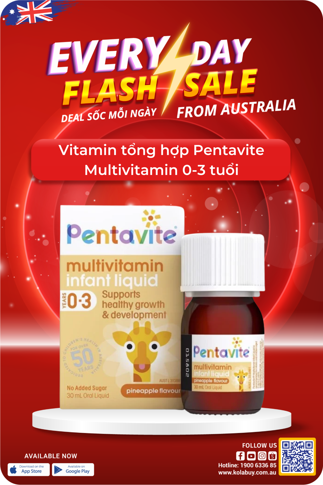 Siro Bổ sung Vitamin tổng hợp cho bé 0-3 tuổi Pentavite Infant Drops ...
