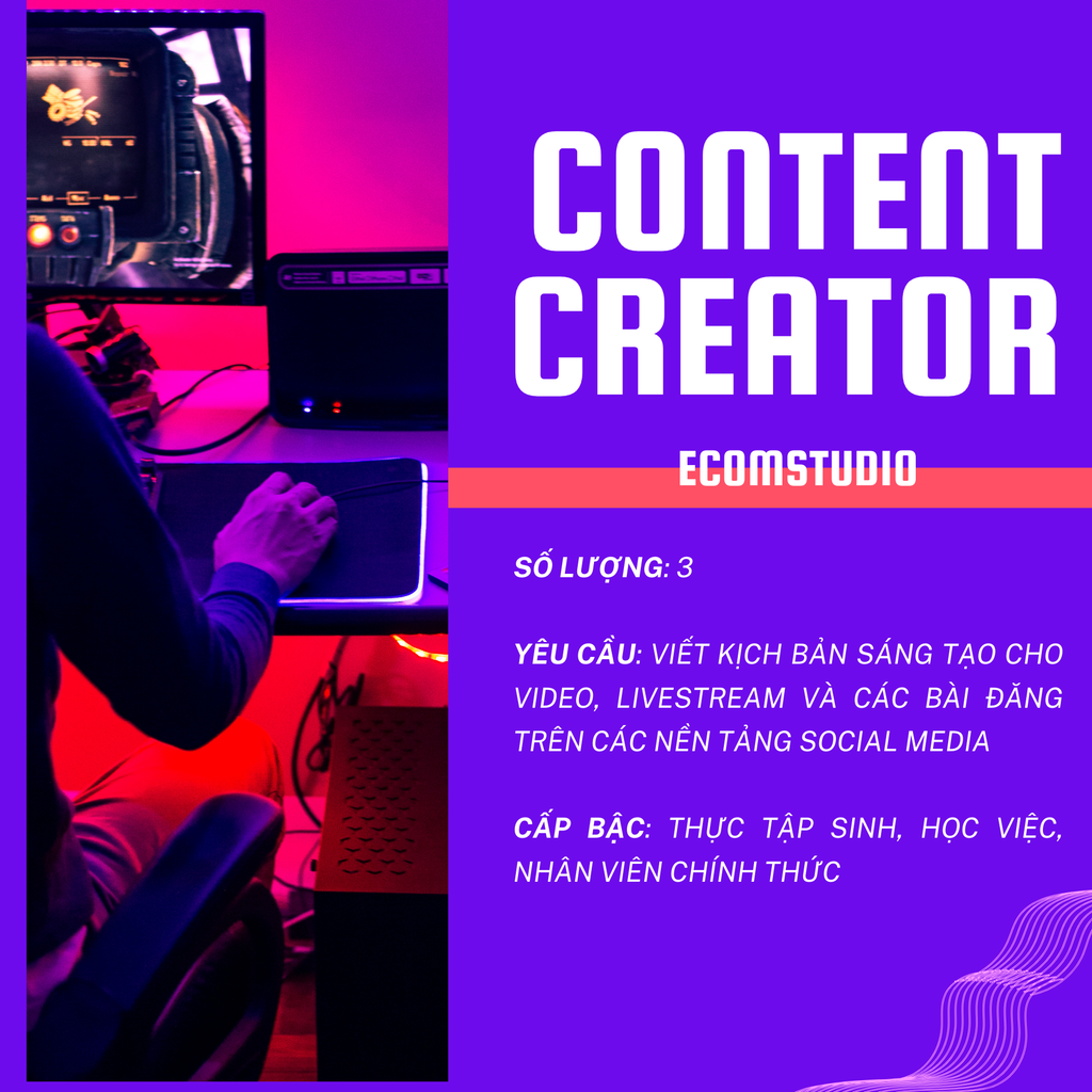 VỊ TRÍ CONTENT CREATOR – Ecom Studio