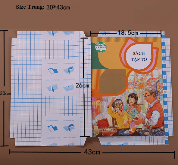 Tập 10 tờ Decal bọc sách vở size 43x30cm (Bọc cho sách vở có kích thướ ...