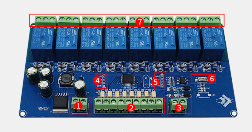 Mạch Relay 8 Kênh Giao Tiếp RS485 Modbus RTU kết nối PLC