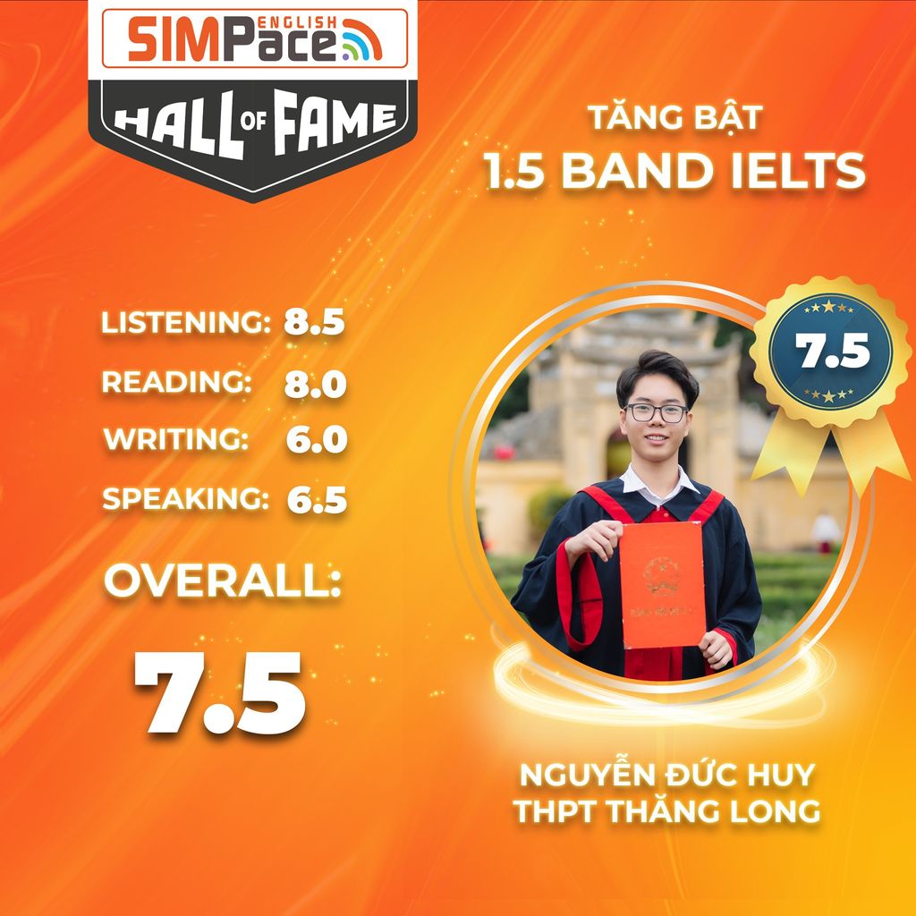 NGUYỄN ĐỨC HUY 7.5 IELTS – SIMPace Vietnam
