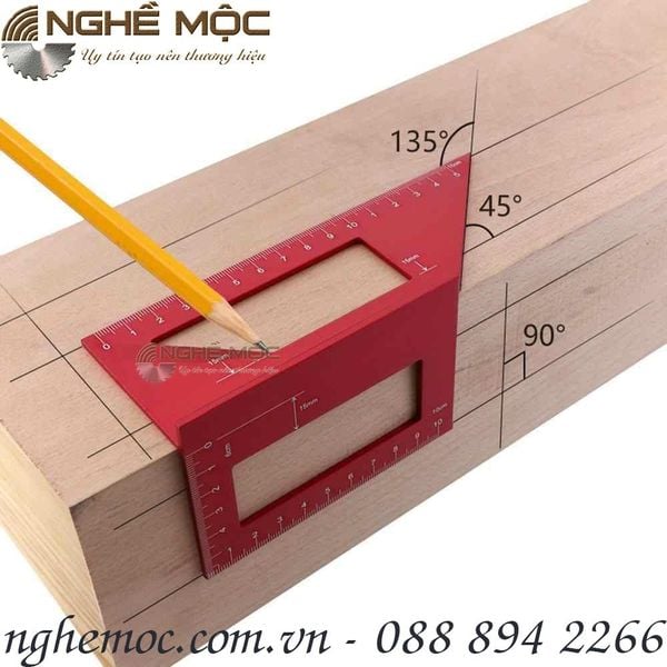 Thước nhôm góc 45/90 độ đa năng ( đỏ ) – mochaiphat