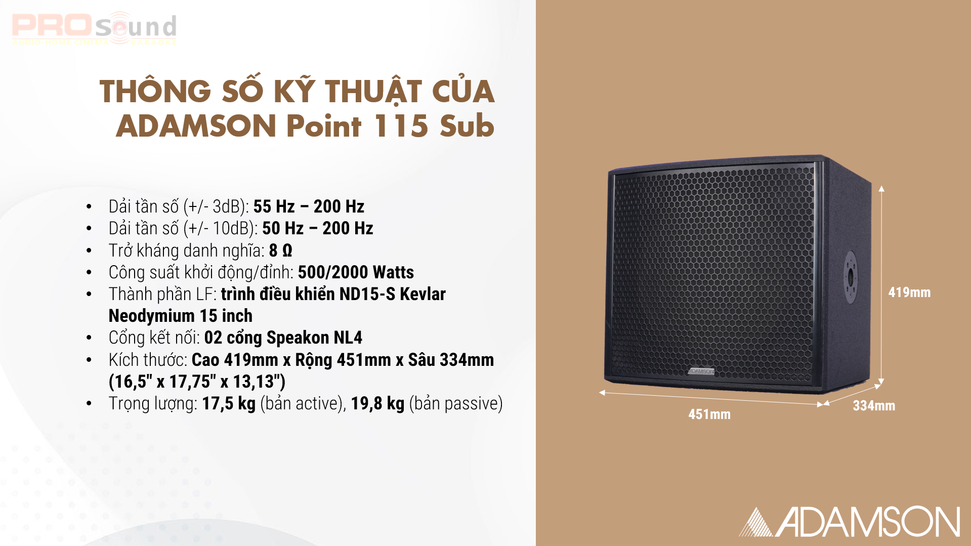 Loa Subwoofer Adamson Point 115 - Pro Sound Việt Nam