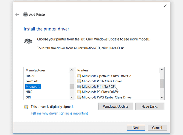 Cách sửa lỗi Microsoft Print to PDF trên Windows