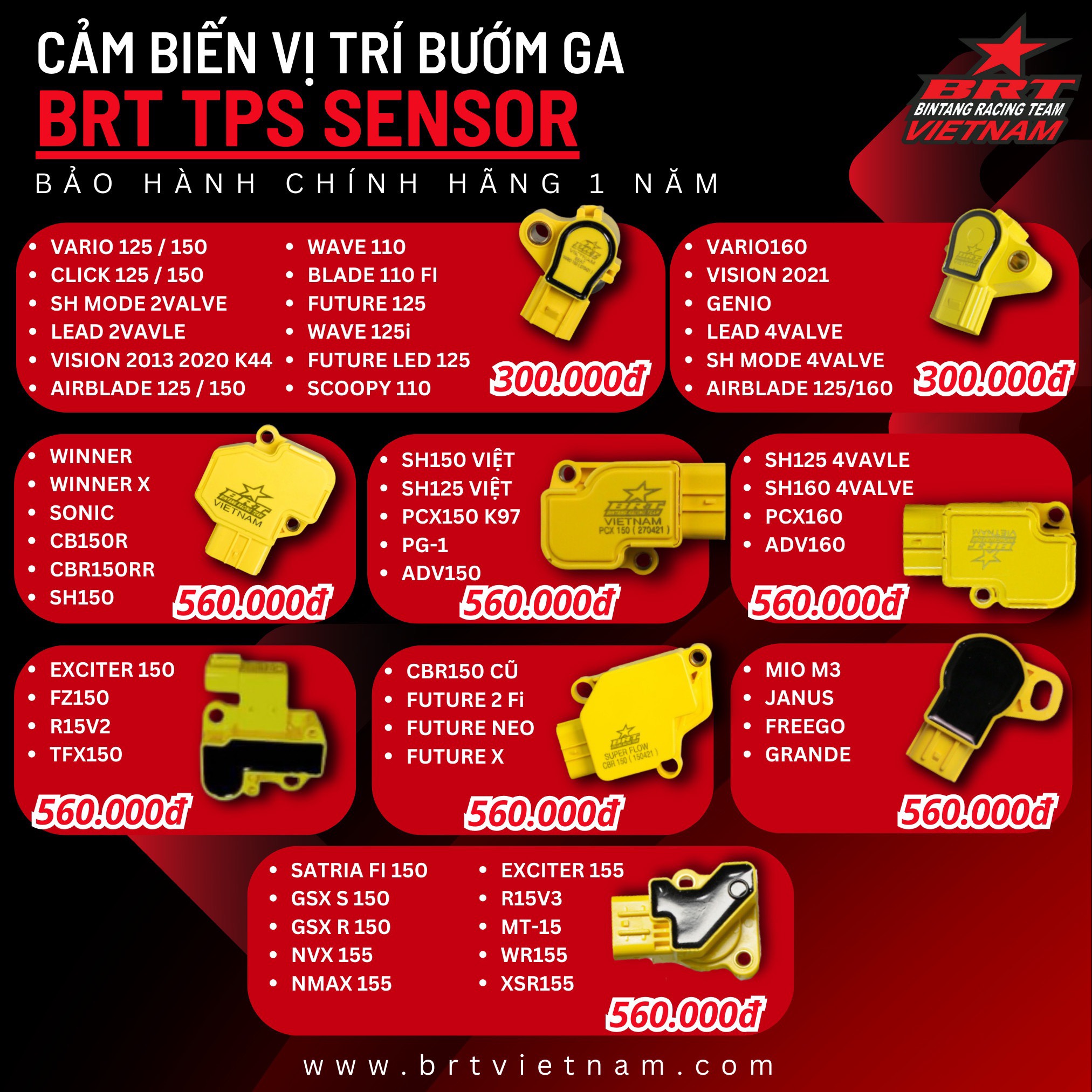 CẢM BIẾN VỊ TRÍ BƯỚM GA TPS BRT SENSOR – BRT VIỆT NAM