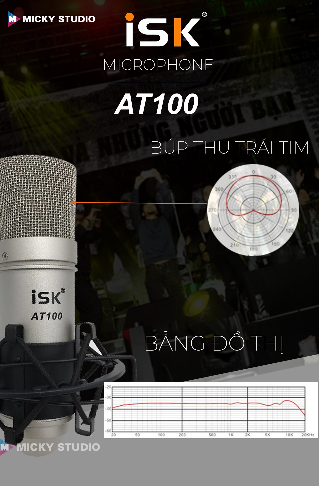 Micro livestream ISK AT 100, micro mà dân mạng hay gọi là Micro Hoa Vi ...