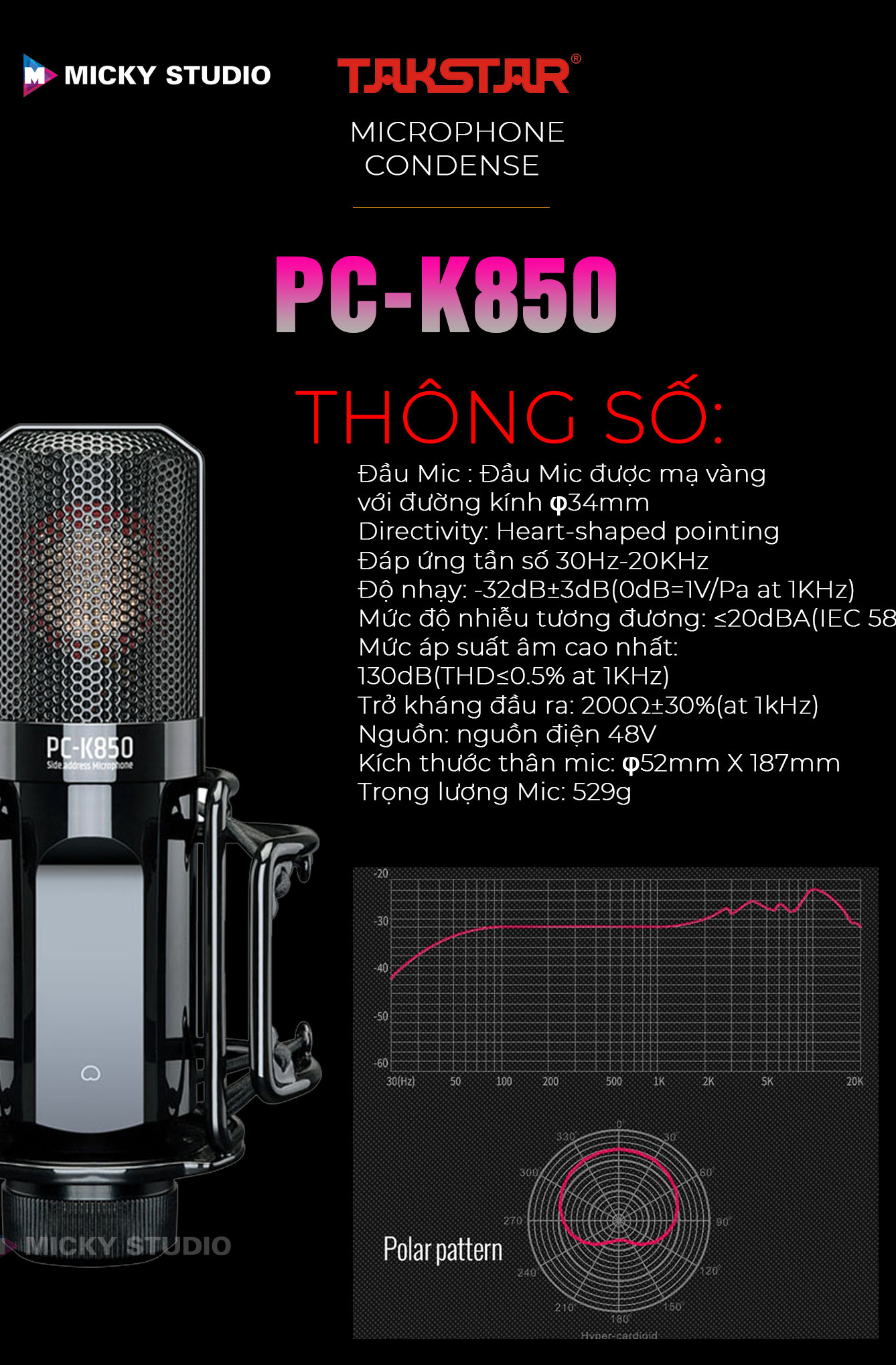 Mic thu âm TAKSTAR PC K850 – MICKY Studio VIỆT NAM - Hệ thống bán lẻ ...