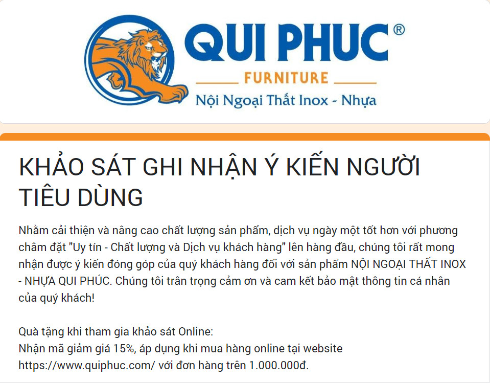 Khảo sát ghi nhận ý kiến người tiêu dùng – Qui Phúc - Nội Ngoại Thất ...