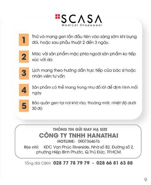 Bảng size gen định hình – SCASA