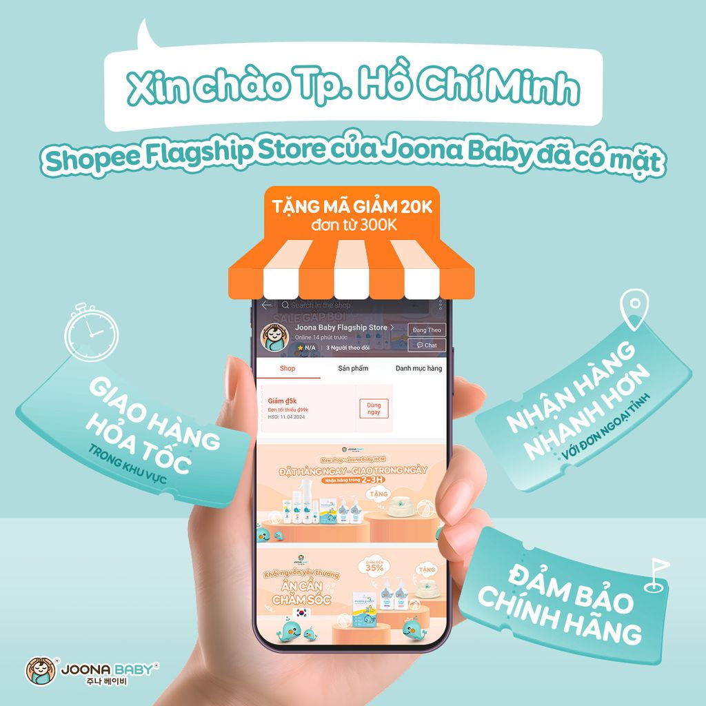 Shopee Flagship Store của Joona Baby đã có mặt tại TP. Hồ Chí Minh