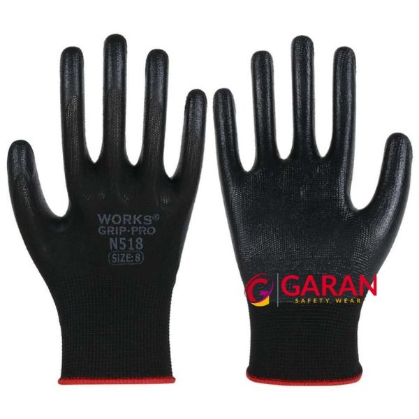 Găng tay Chống Dầu Works Grip-Pro N518 Sợi Nylon Nhúng Nitrile – Bảo Hộ ...