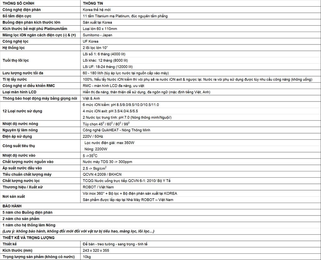 Máy Lọc Nước Ion Kiềm Robot IONSMART 1112 - Công Nghệ Vượt Trội - Máy Lọc Nước Phương Nam