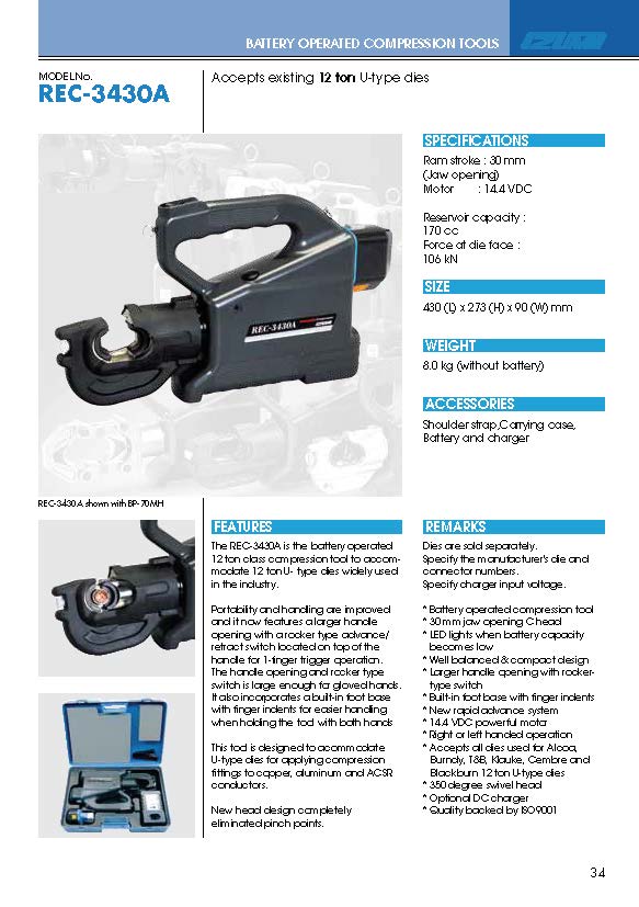 KÌM ÉP COS REC-3430A – CÔNG TY TNHH THIẾT BỊ KỸ THUẬT SÔNG LA