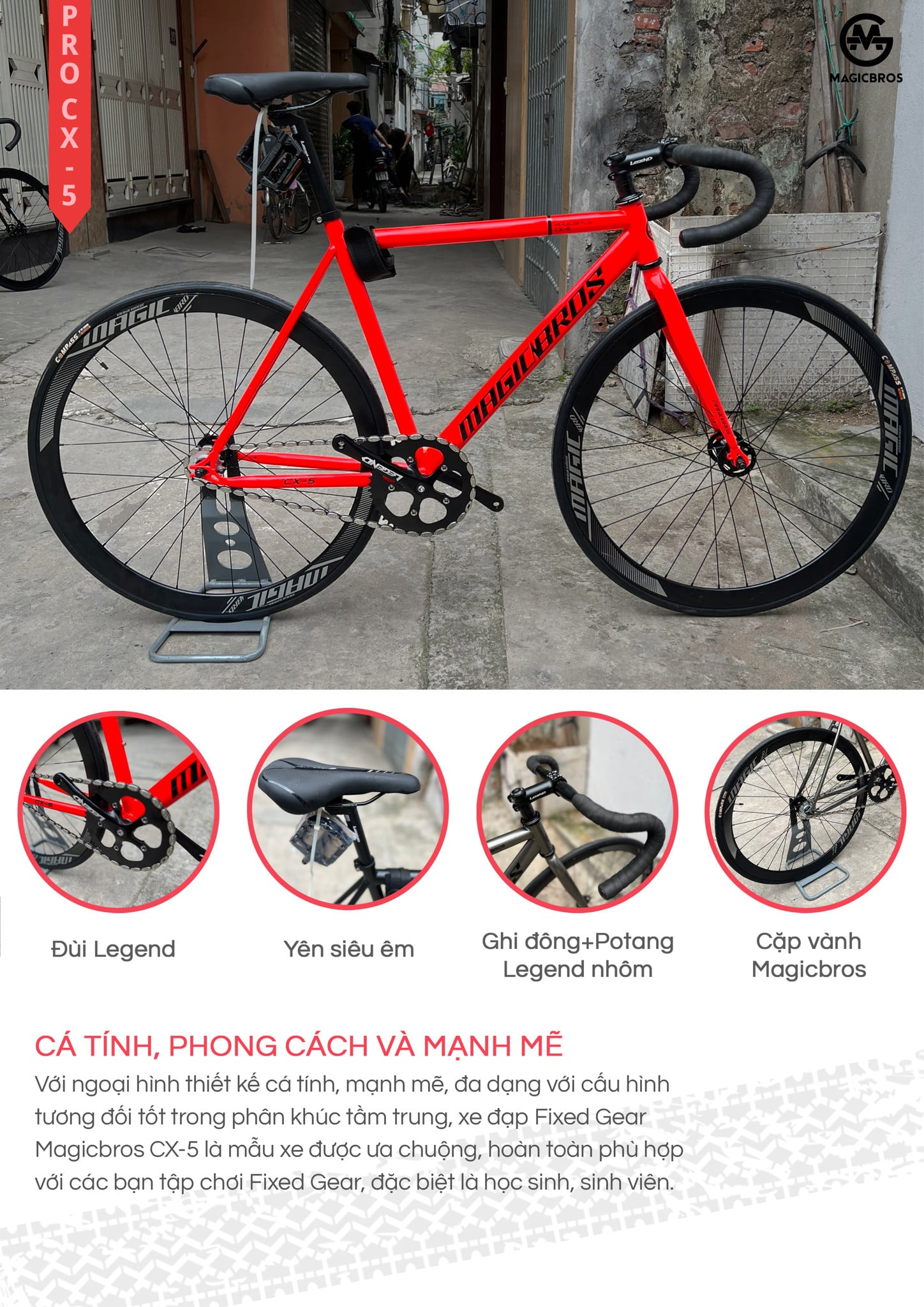 Xe đạp Fixed Gear Magicbros CX-5 – Hanoibike shop