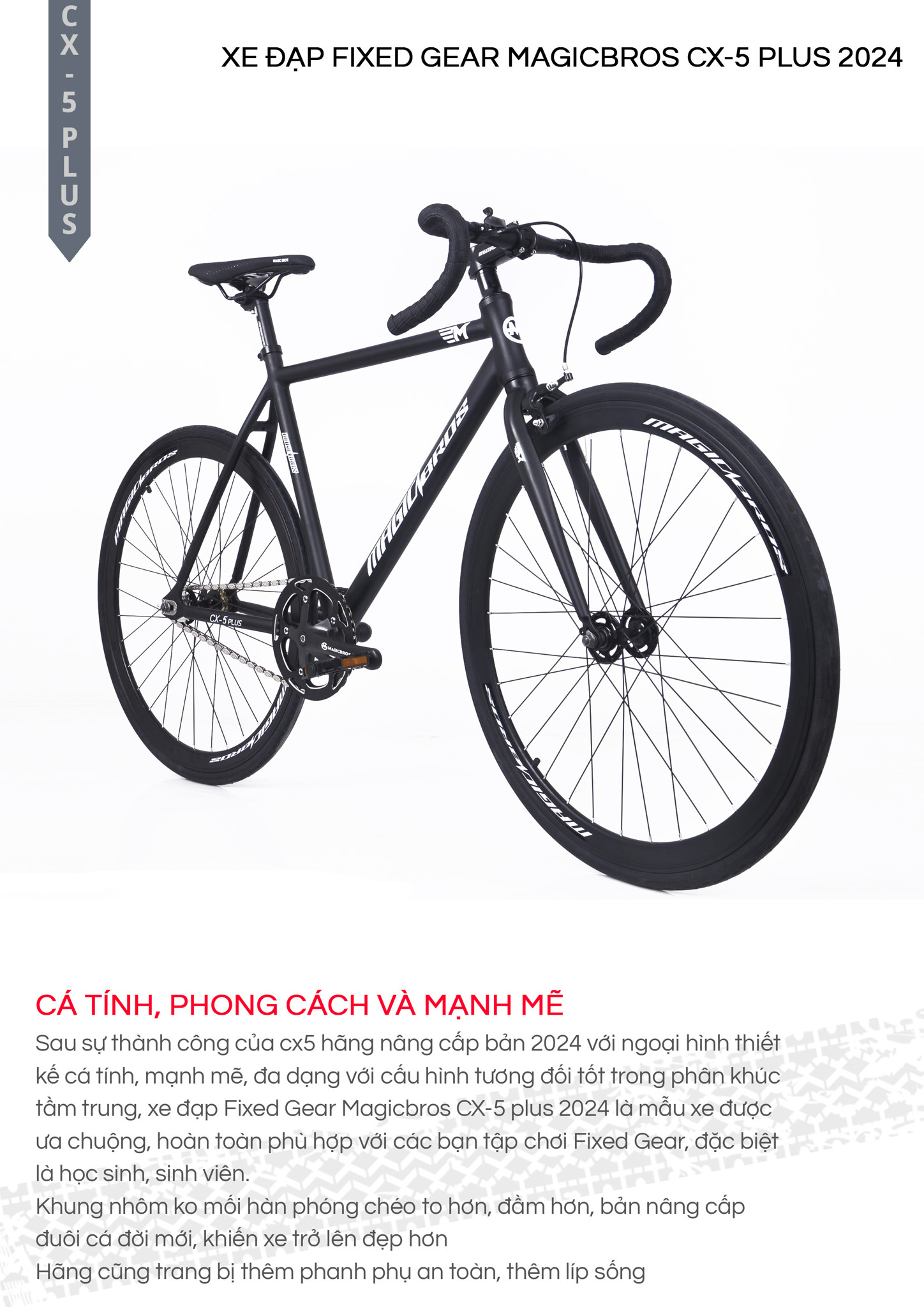 Xe Fixed Gear Magicbros CX5 PLUS Khung nhôm – Hanoibike shop
