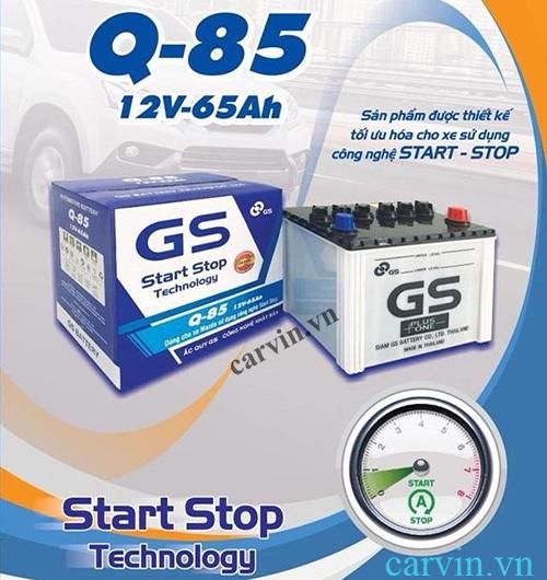 Bình ắc quy GS Q85 65Ah | Ắc quy theo xe Mazda sử dụng istop – Carvin