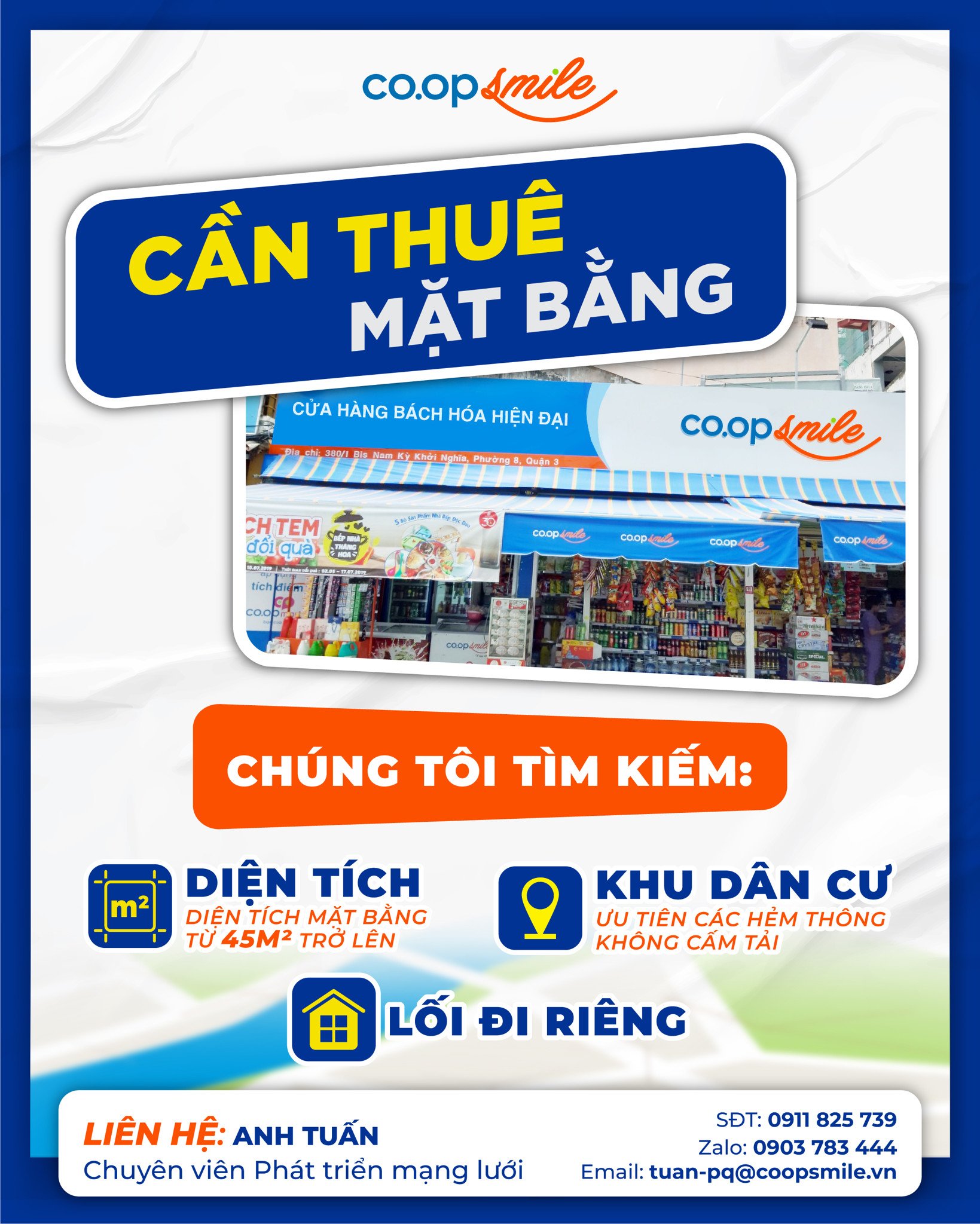 CO.OPSMILE THÔNG BÁO TÌM MẶT BẰNG Coopsmile