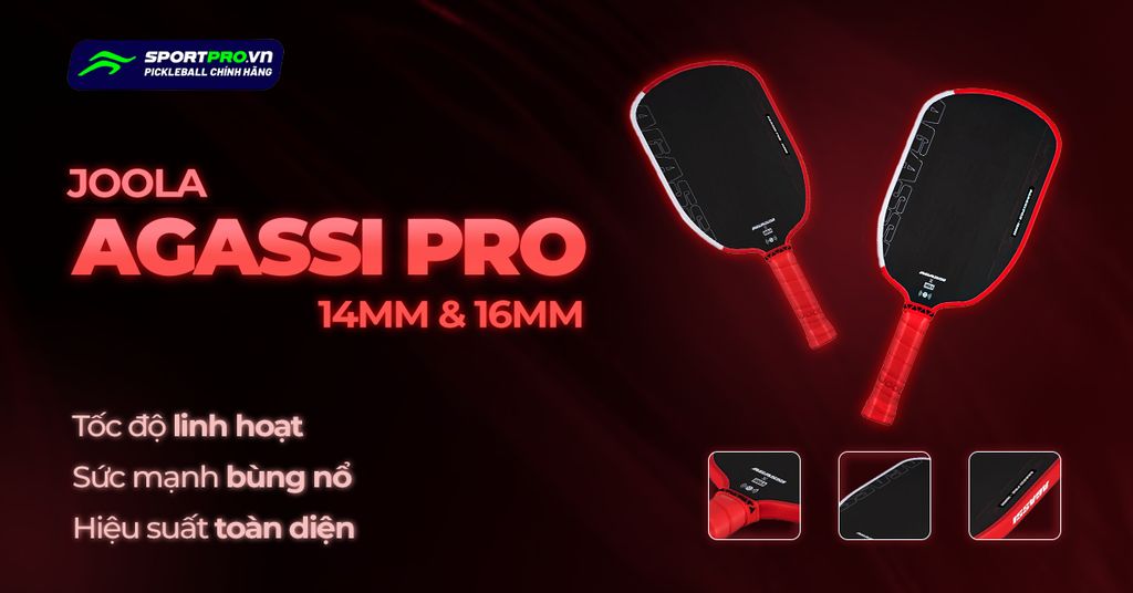 Review chi tiết vợt Joola Agassi Pro 14mm & 16mm