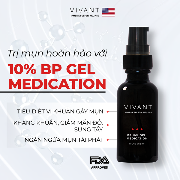 Tinh chất Vivant Skincare Bp 10% Gel Medication giảm mụn, mờ thâm ...