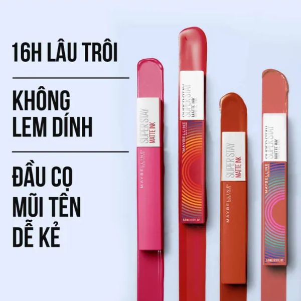 Son Kem Lì 16h Lâu Trôi Maybelline New York Superstay Matte Ink Music – Lam Thảo Cosmetics