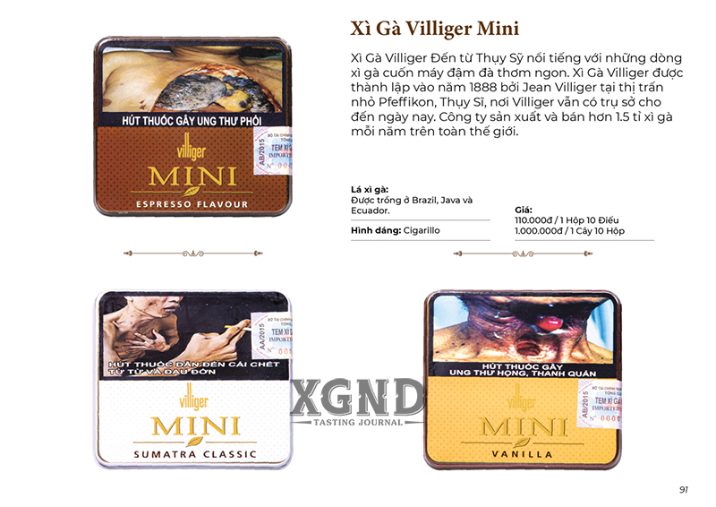 Villiger Mini Sumatra Classic-Xì gà Mini Đức Chính hãng - Hộp 10 Điếu