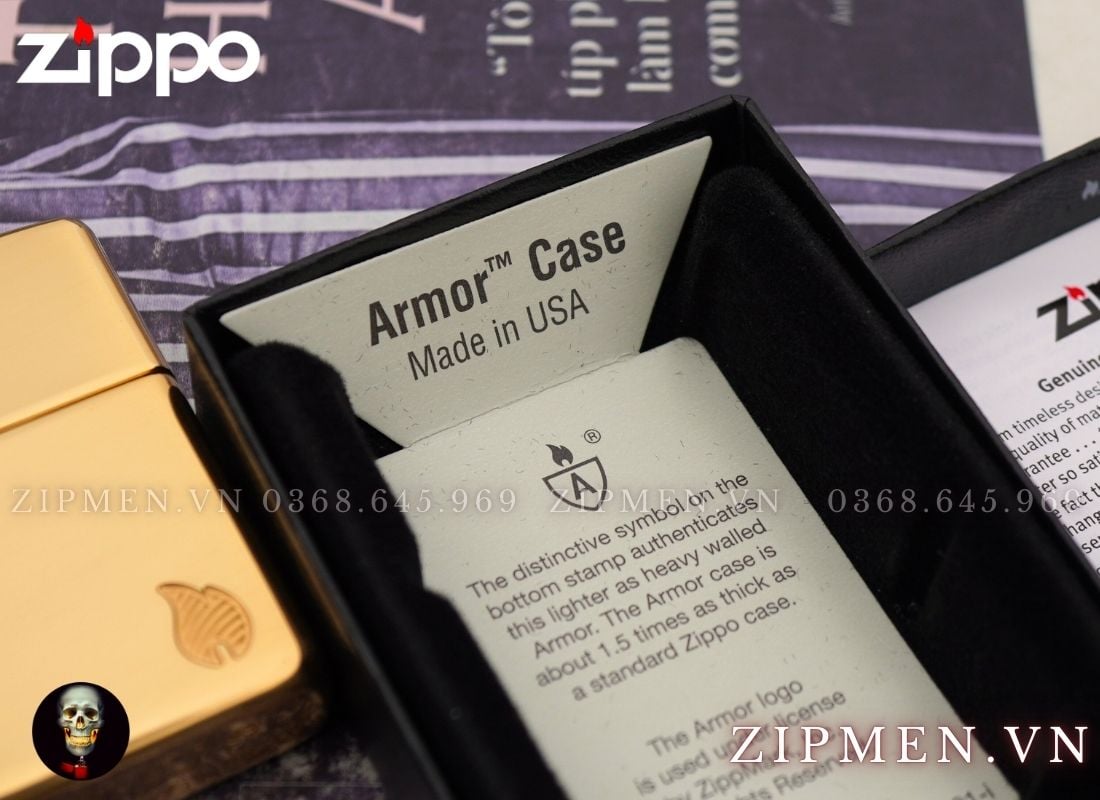 Bật lửa Zippo Armor High Polish Brass Flame | Zippo 46397 – ZIPMEN